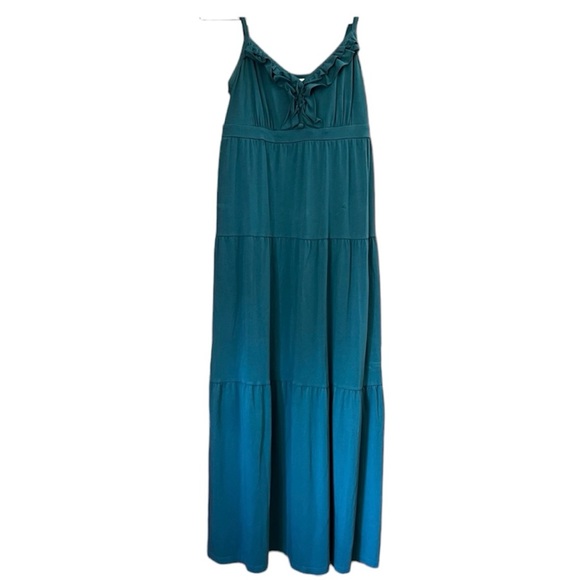 LOFT | Dresses | Loft Teal Blue Maxi Dress With Spaghetti Straps And ...